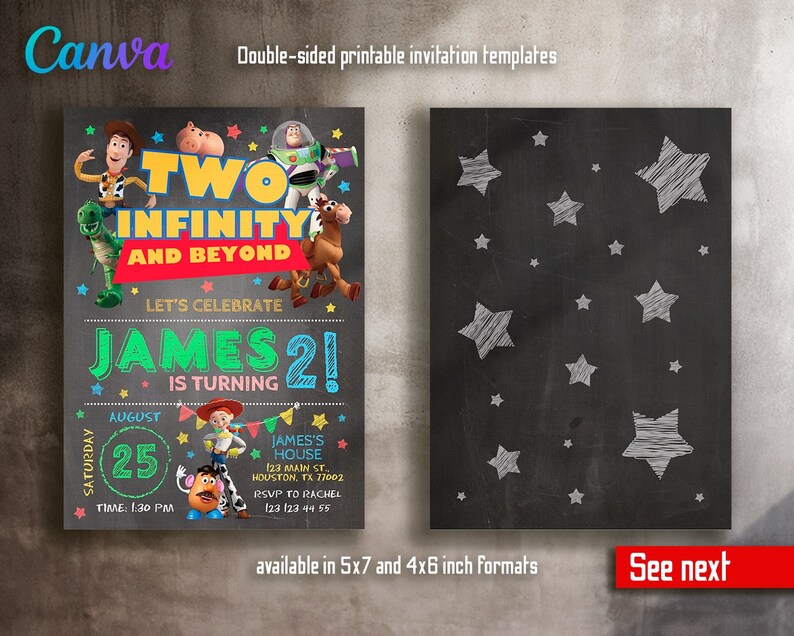 Two Infinity and Beyond, Printable Invite, Editable Birthday Invitation ...