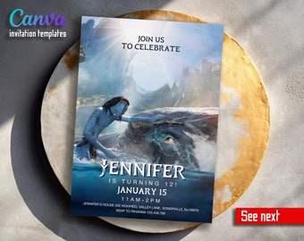 Printable Avatar 2 Invitation, Pandora Editable Birthday Invite, Avatar ...