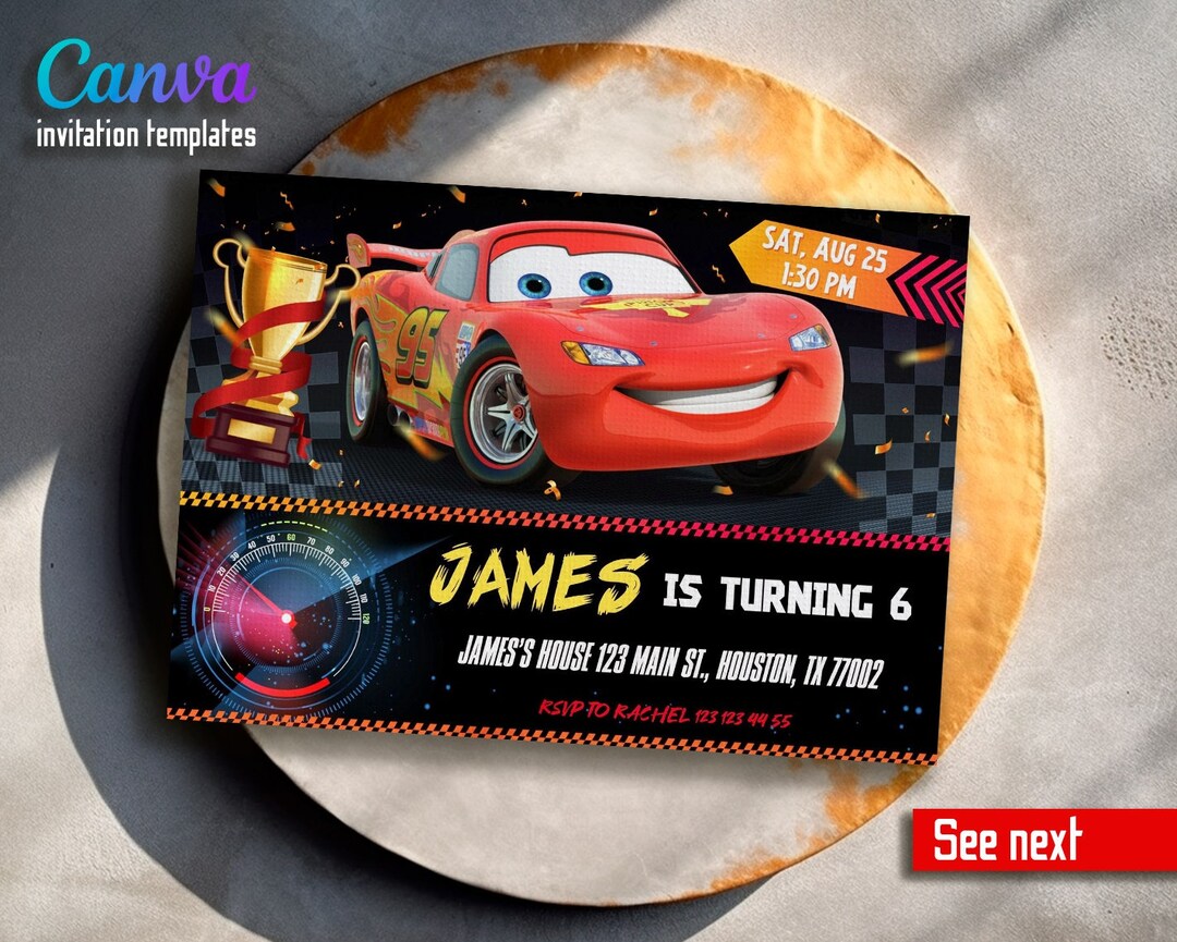 Birthday Party Invitation, Racing Birthday Invitation Template ...