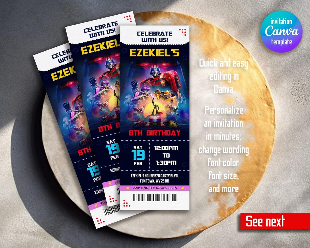 Transformers One Party Ticket, Printable Rescue Bots Birthday ...