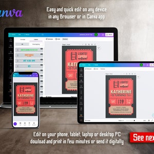 Printable Editable Invitation Template, Hollywood Birthday Party ...