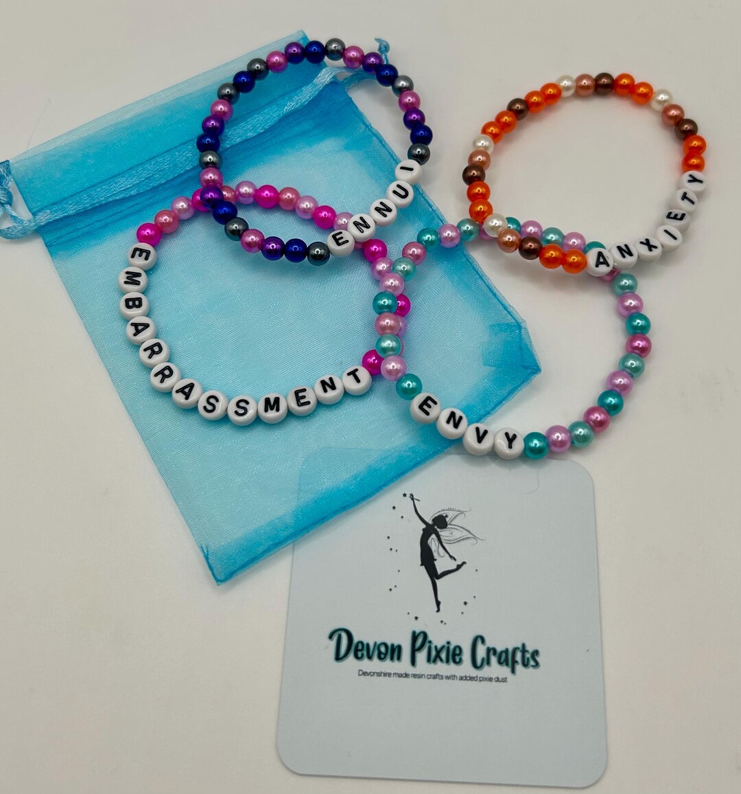 Inside Out 2 Inspired Handmade Beaded Bracelets Anxiety Ennui Envy ...