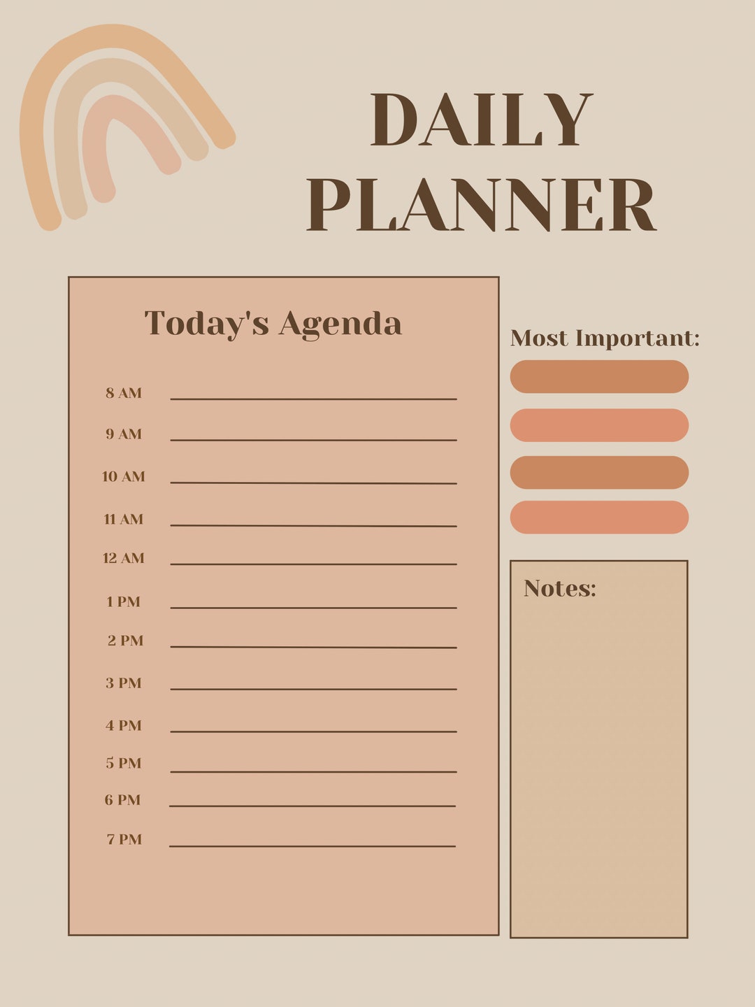 Aesthetic Daily Planner - Etsy