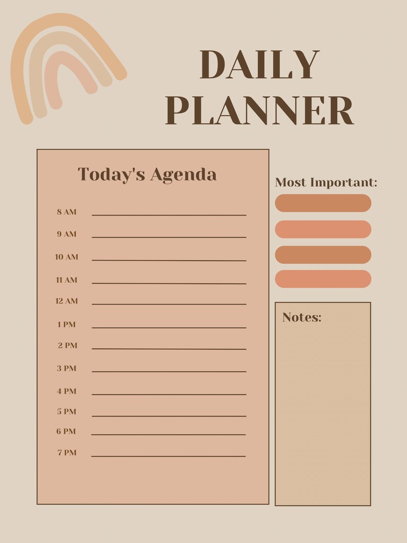 Aesthetic Daily Planner - Etsy