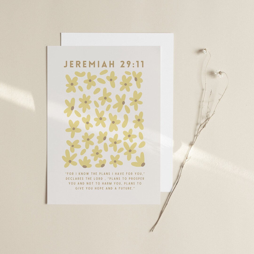 Yellow Daisy Jeremiah 29:11 Digital Download Daisy Scripture Decor ...