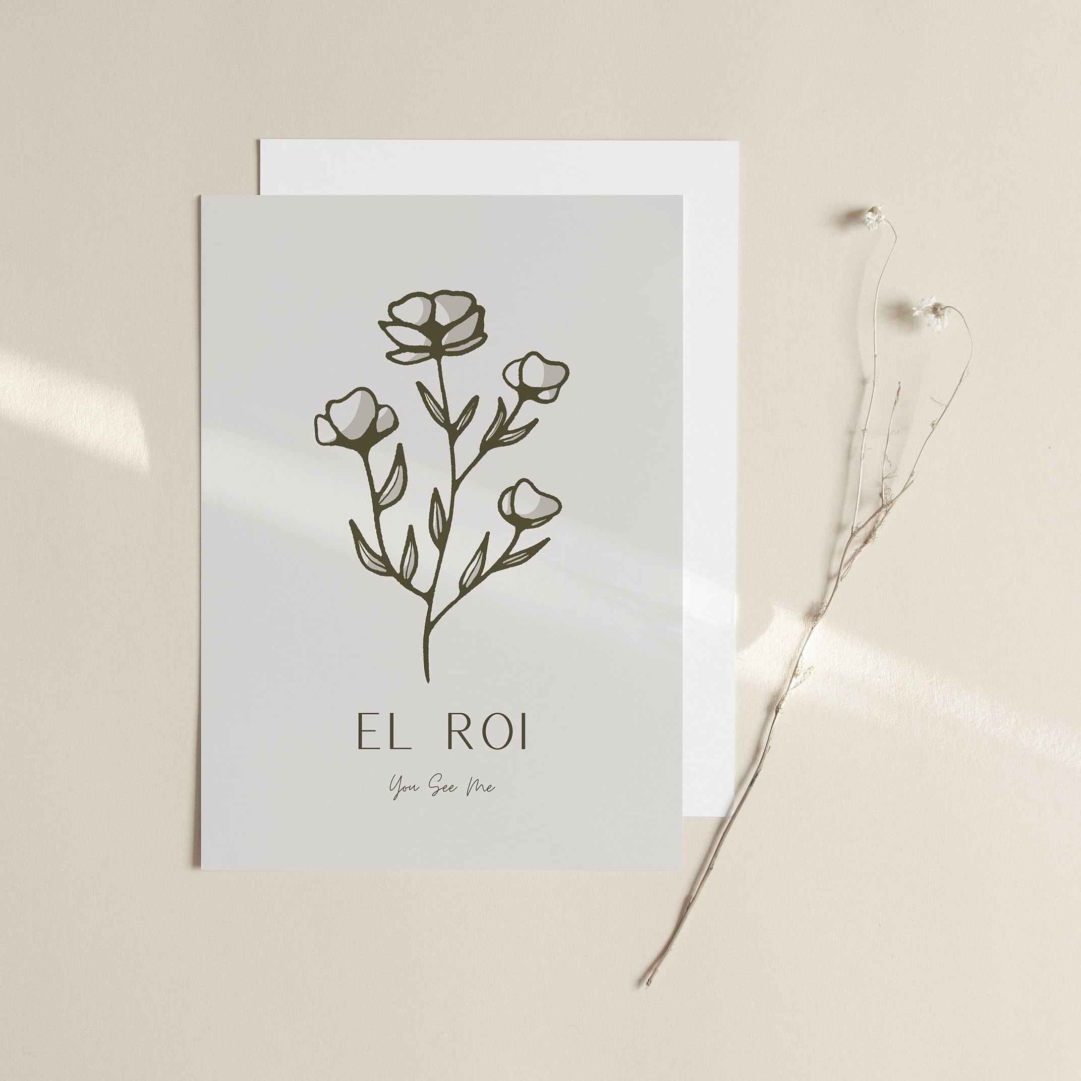 El Roi the God Who Sees Me Christian Printable Beige Aesthetic Gifts ...