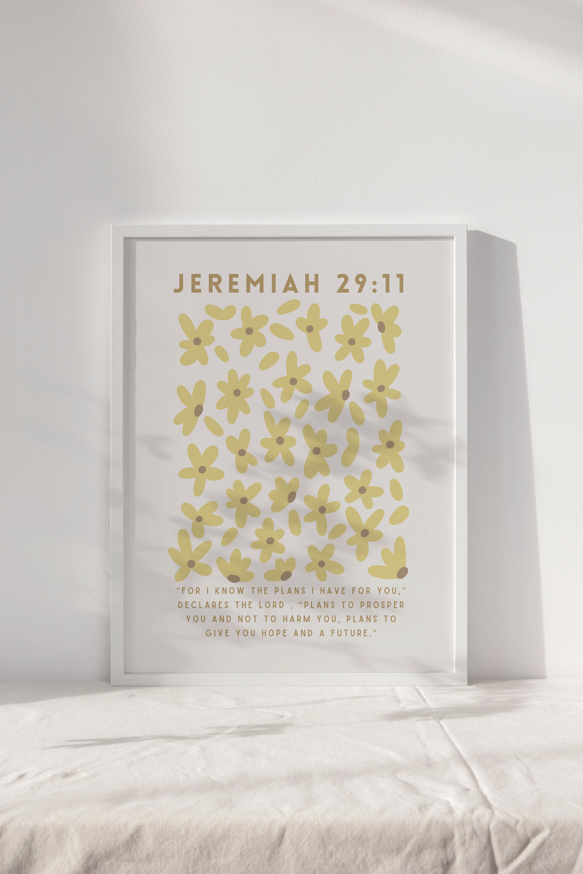 Yellow Daisy Jeremiah 29:11 Digital Download Daisy Scripture Decor ...