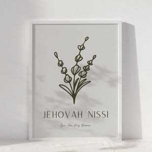 Jehovah Nissi the Lord is My Banner Christian Printable Beige Gifts for ...