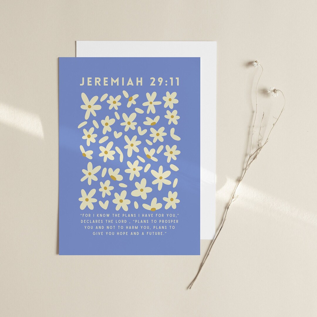 Jeremiah 29:11 Digital Download Daisy Scripture Decor Printable Wall ...
