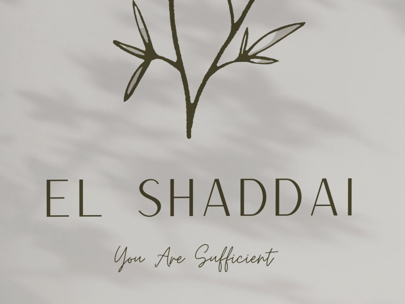 El Shaddai God is Sufficient Christian Printable Beige Aesthetic Gifts ...