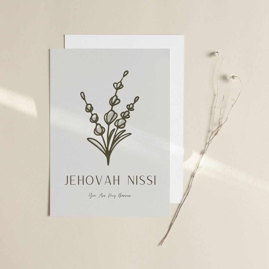 Jehovah Nissi the Lord is My Banner Christian Printable Beige Gifts for ...