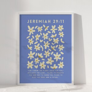 Jeremiah 29:11 Digital Download Daisy Scripture Decor Printable Wall ...