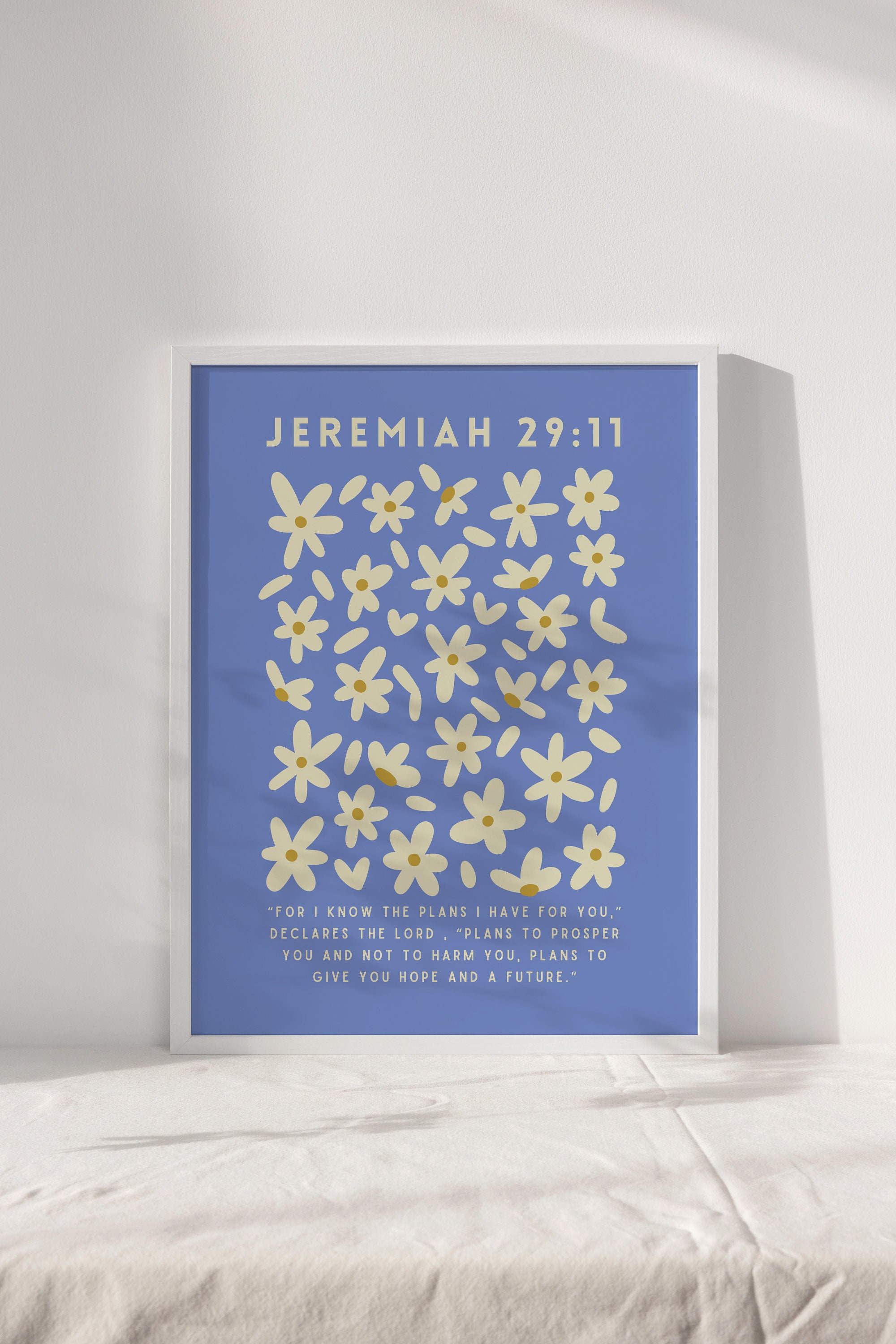Jeremiah 29:11 Digital Download Daisy Scripture Decor Printable Wall ...