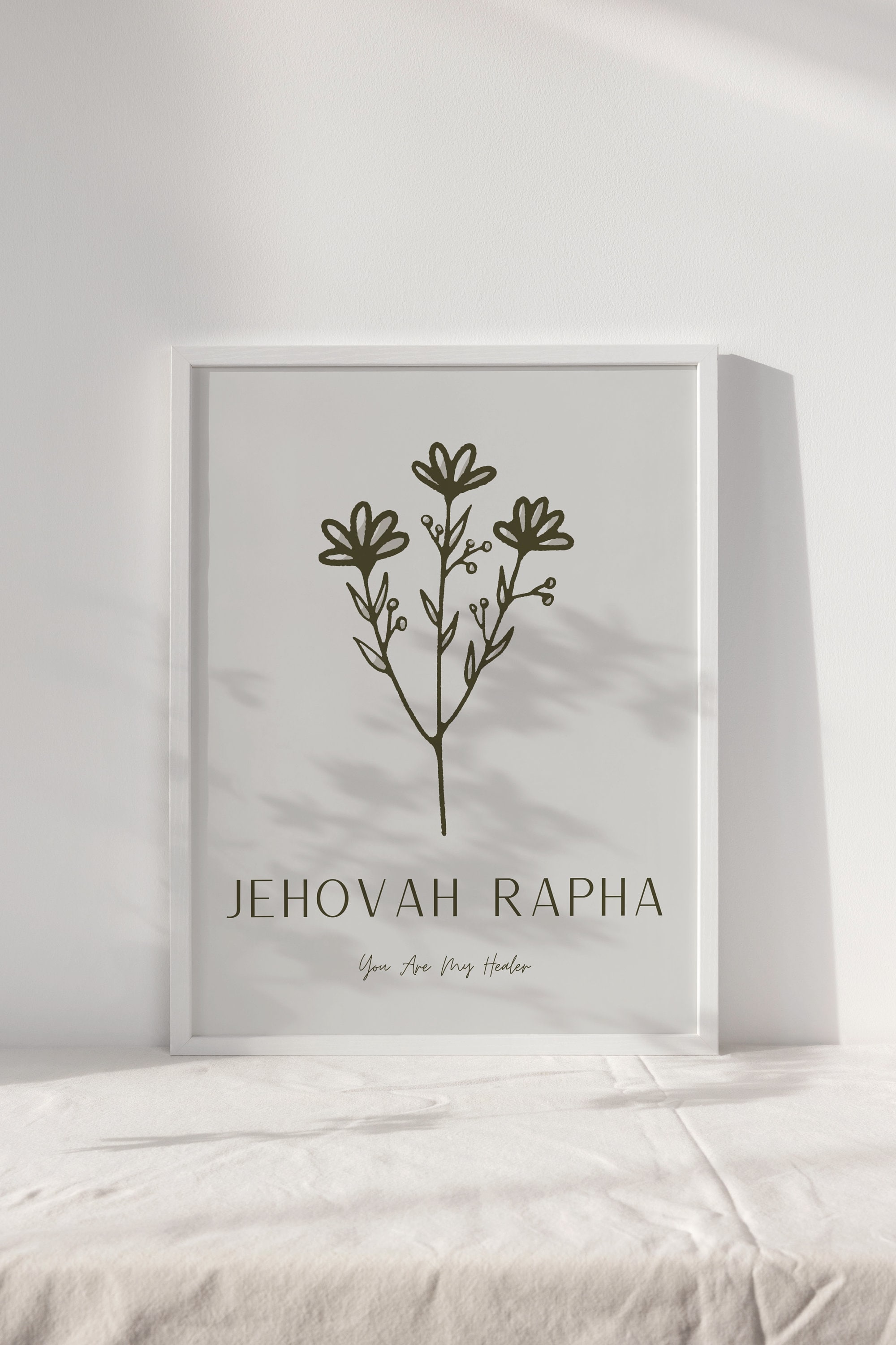 Jehovah Rapha the Lord is My Healer Christian Printable Beige Aesthetic ...