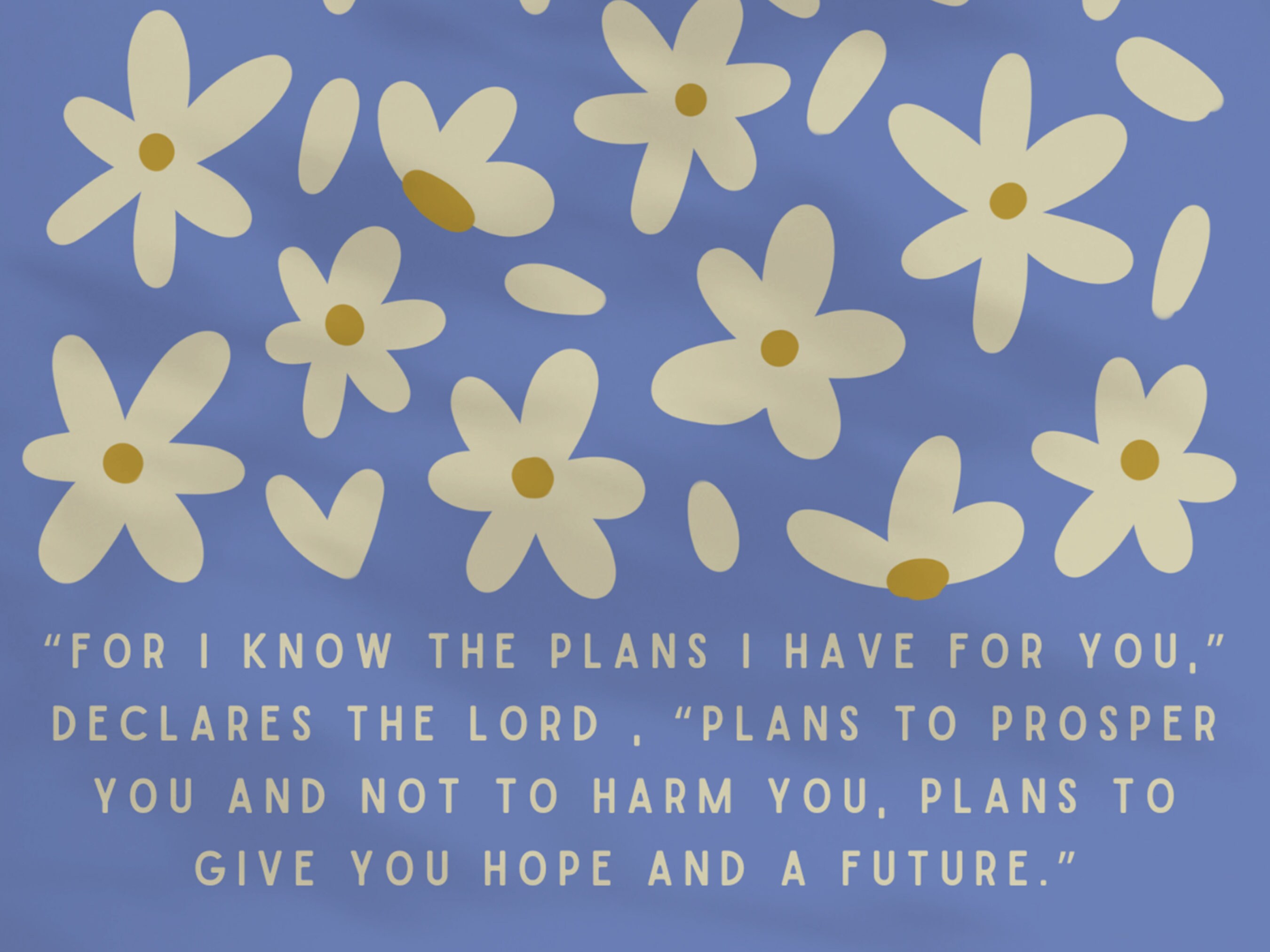 Jeremiah 29:11 Digital Download Daisy Scripture Decor Printable Wall ...