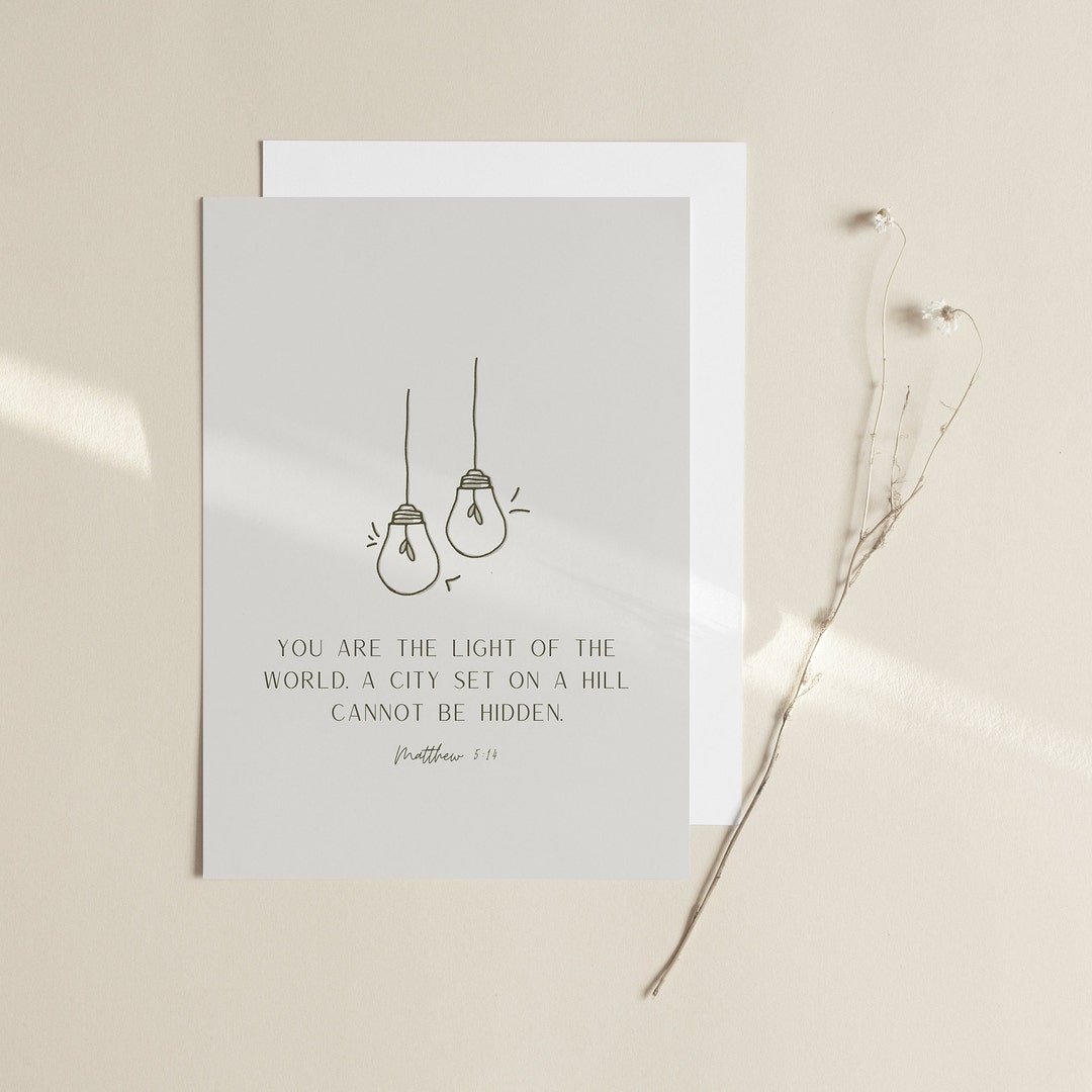 Matthew 5:14 You Are the Light of the World Christian Printable ...