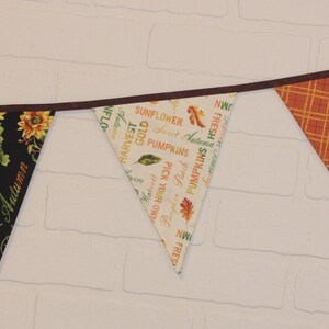 Fall Flag Bunting Garland Banner, Autumn Fabric Pennants Flags Garland ...