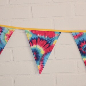 Tie Dye Bunting Garland: Retro Hippie Pennant Flag Banner - Etsy