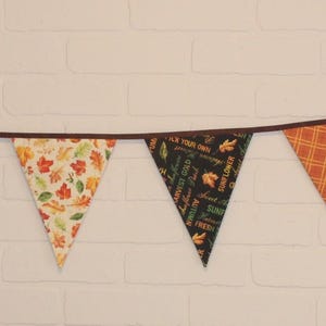 Fall Flag Bunting Garland Banner, Autumn Fabric Pennants Flags Garland ...