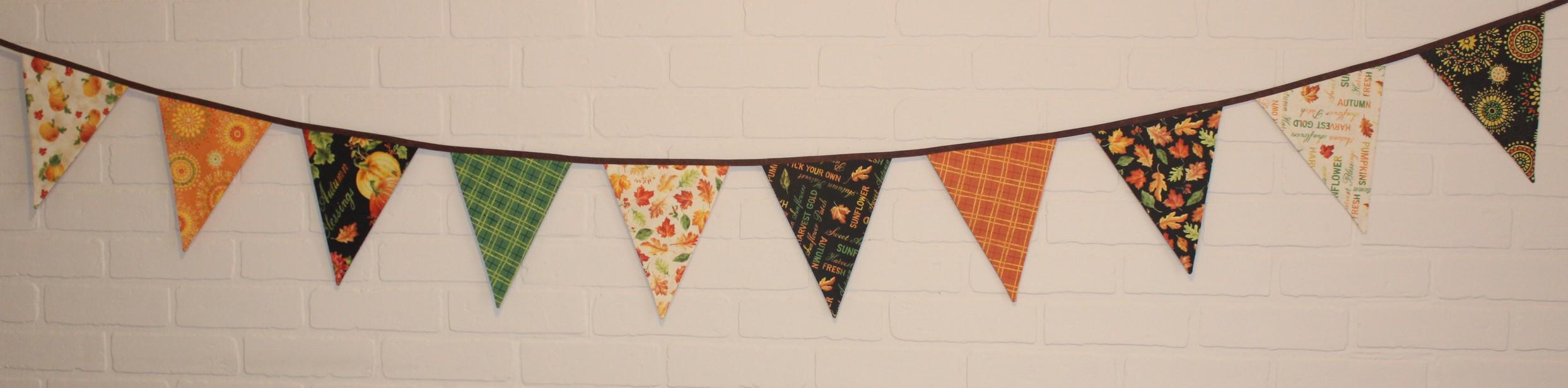 Fall Flag Bunting Garland Banner, Autumn Fabric Pennants Flags Garland ...
