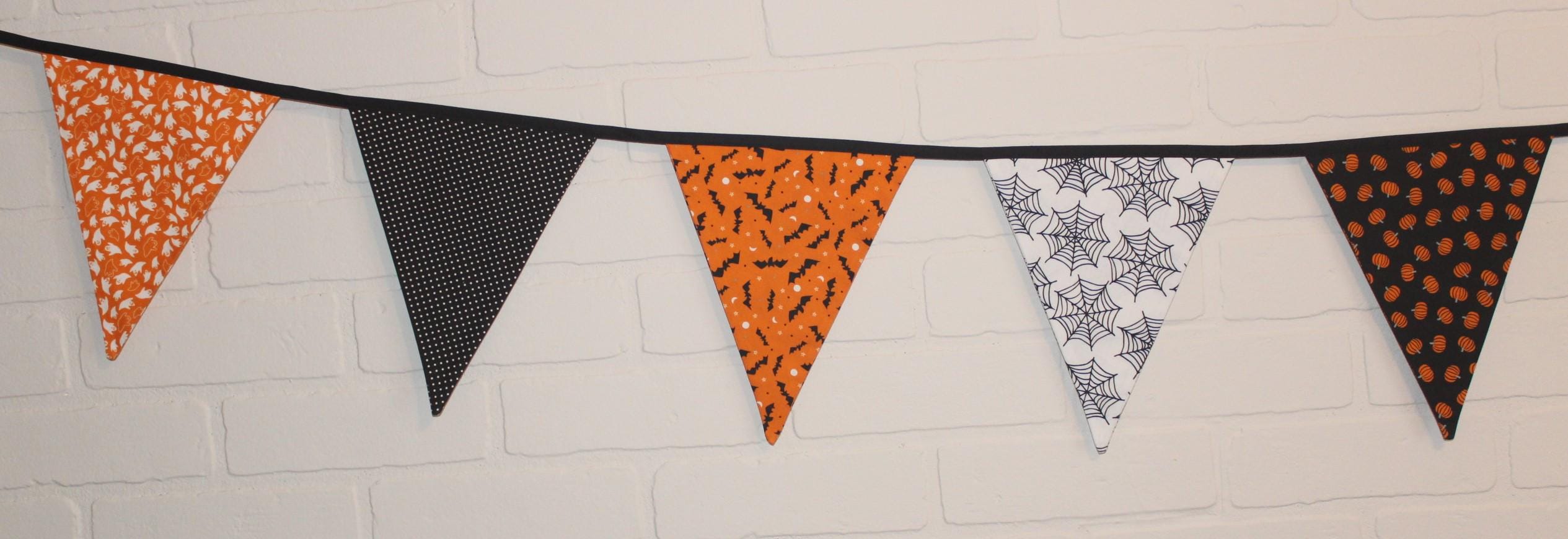 Halloween Bunting Flag Banner Fabric Garland Pennants, Halloween Decor ...