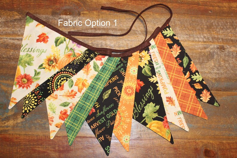 Fall Flag Bunting Garland Banner, Autumn Fabric Pennants Flags Garland ...