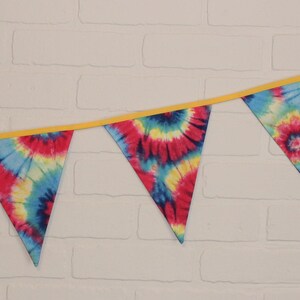 Tie Dye Bunting Garland: Retro Hippie Pennant Flag Banner - Etsy