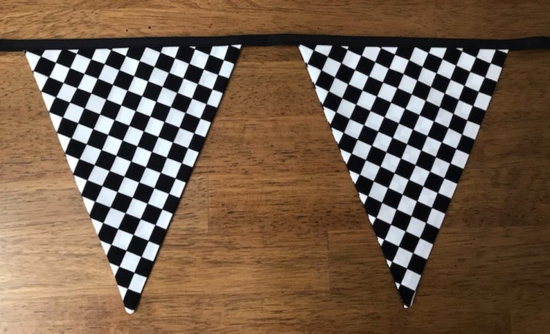 Checkered Bunting Flags Banner, Checkered Race Pennant Flags, Finish ...