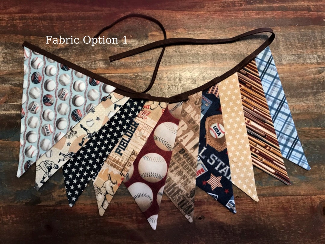 Baseball Bunting Flag Banner, Baseball Fabric Pennant Flag Banner - Etsy