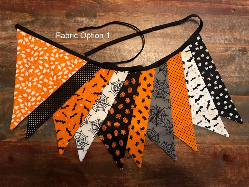 Halloween Bunting Flag Banner Fabric Garland Pennants, Halloween Decor ...