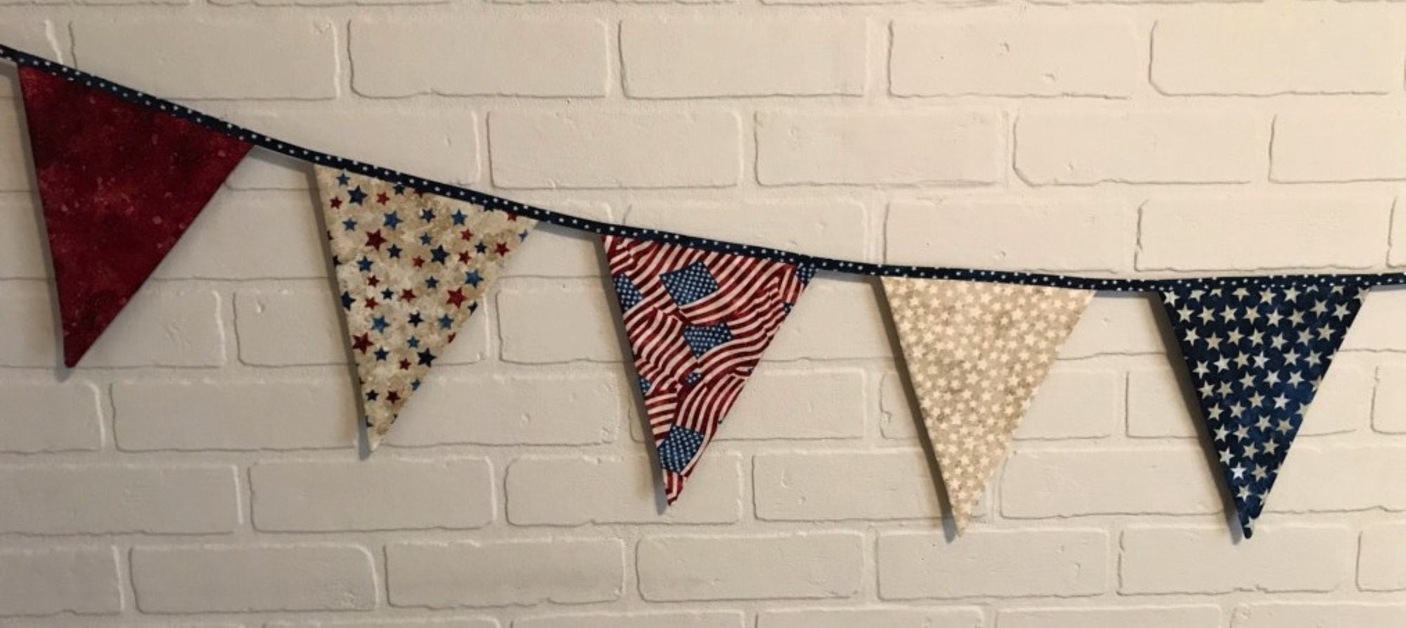 USA Patriotic Bunting Flag Fabric Banner Pennant Flags, Fourth of July ...