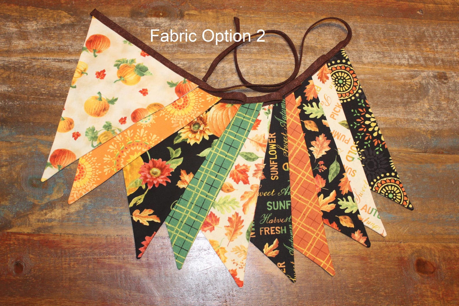 Fall Flag Bunting Garland Banner, Autumn Fabric Pennants Flags Garland ...