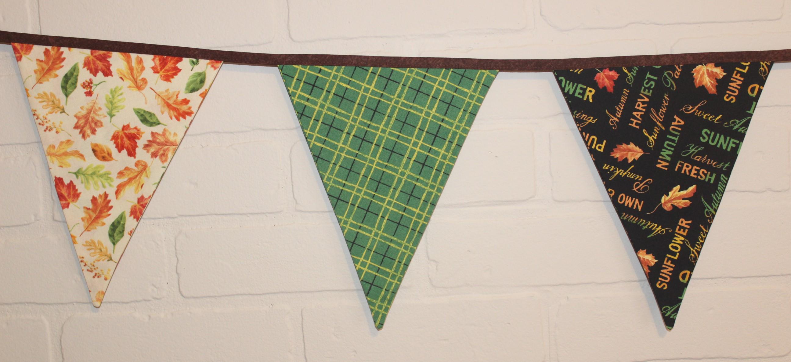 Fall Flag Bunting Garland Banner, Autumn Fabric Pennants Flags Garland ...