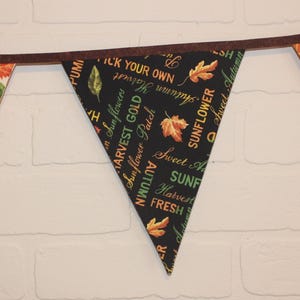 Fall Flag Bunting Garland Banner, Autumn Fabric Pennants Flags Garland ...