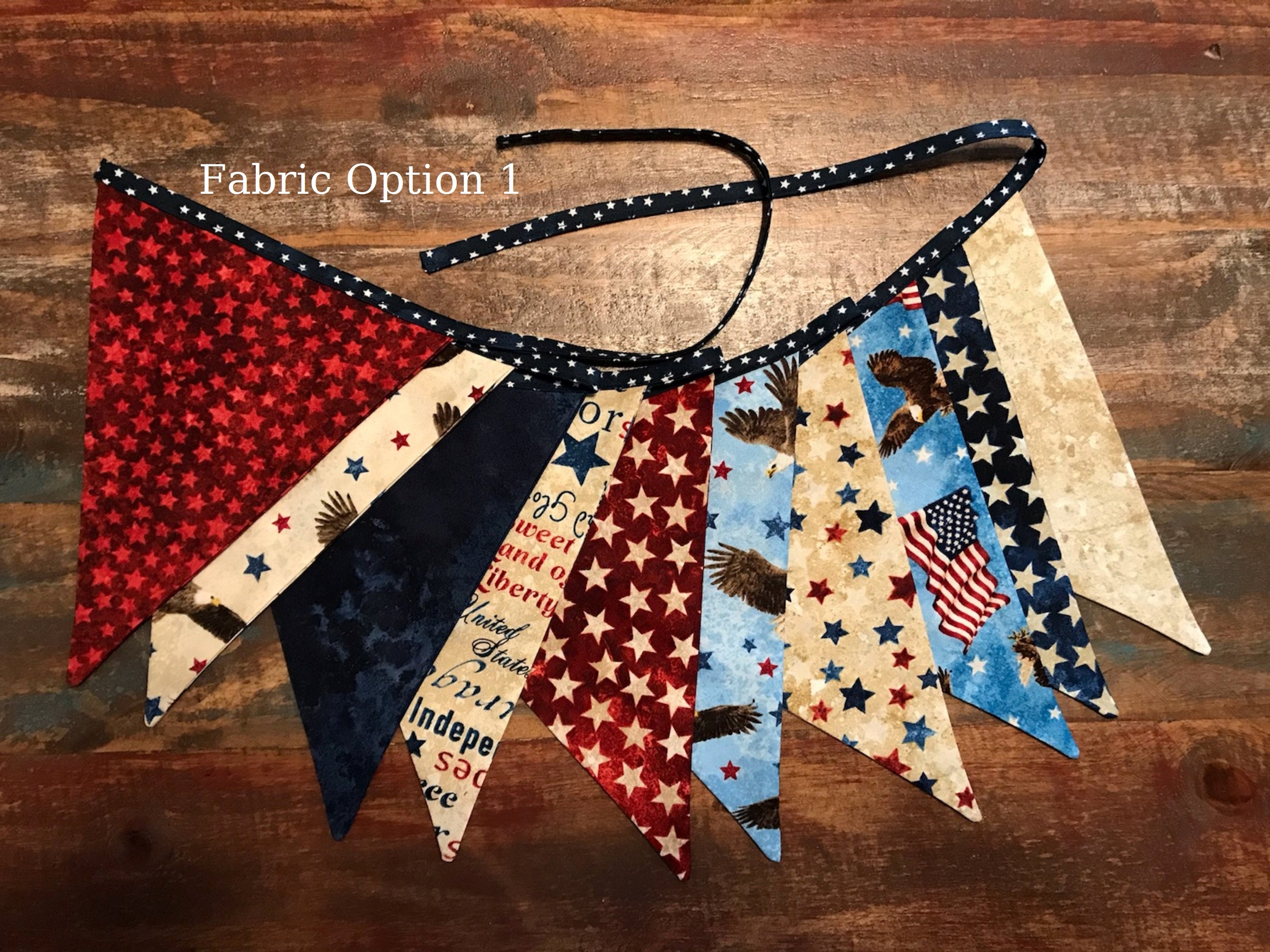 USA Patriotic Bunting Flag Fabric Banner Pennant Flags, Fourth of July ...