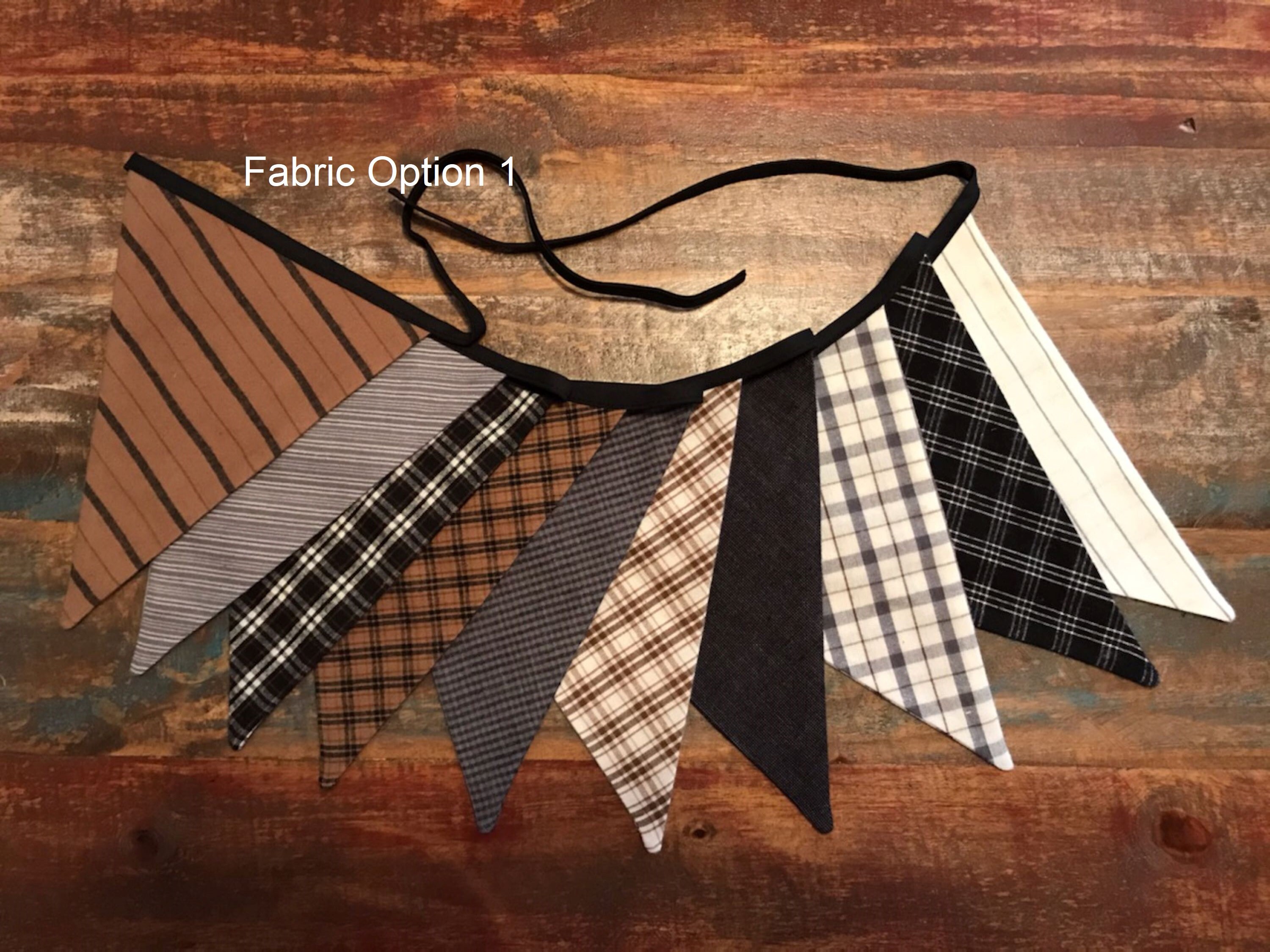 Farmhouse Bunting Flag Banner Fabric Garland for Fireplace Mantel ...