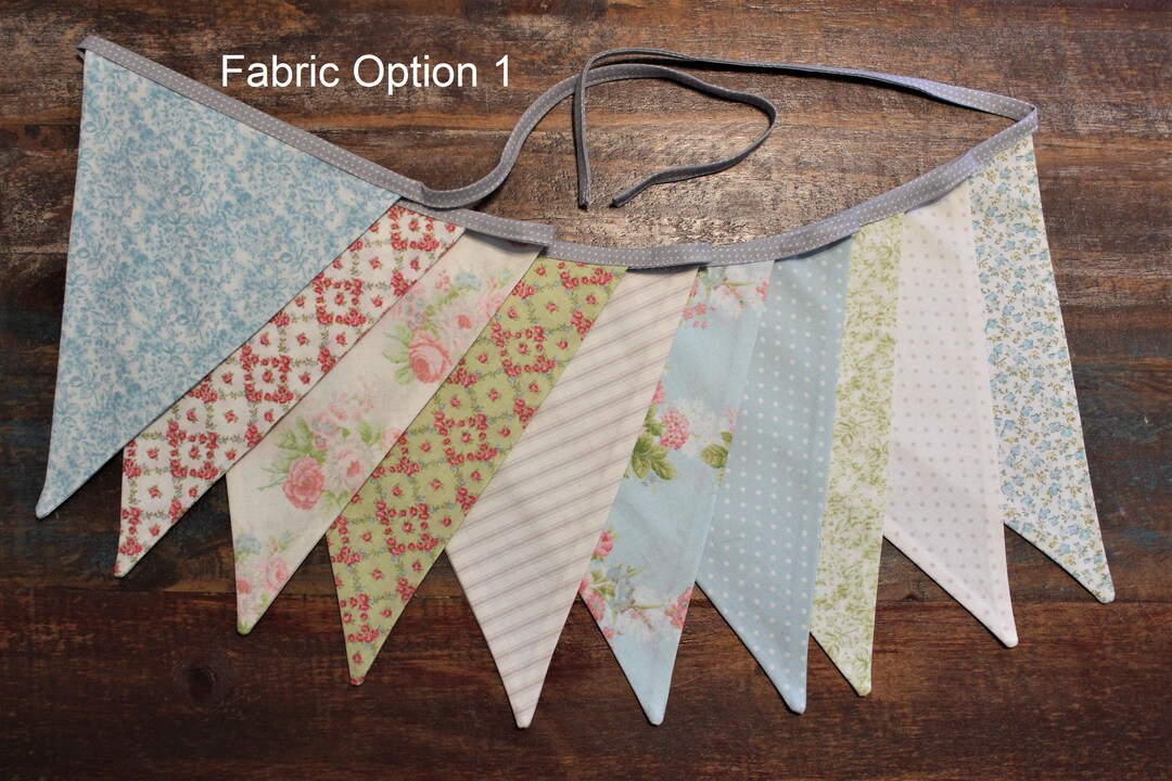Floral Fabric Bunting: Handmade Fabric Pennant Flag Banner - Etsy