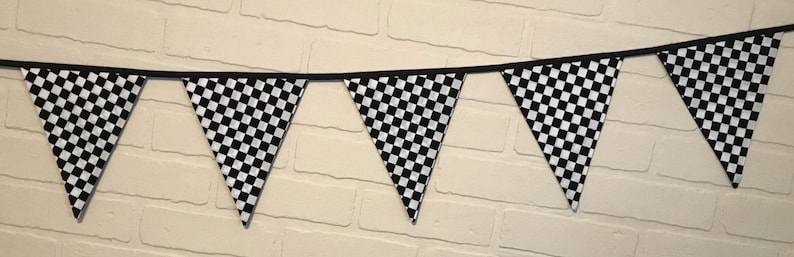 Checkered Bunting Flags Banner, Checkered Race Pennant Flags, Finish Line Pennant Flags Black ...