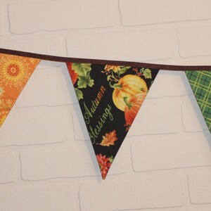Fall Flag Bunting Garland Banner, Autumn Fabric Pennants Flags Garland ...