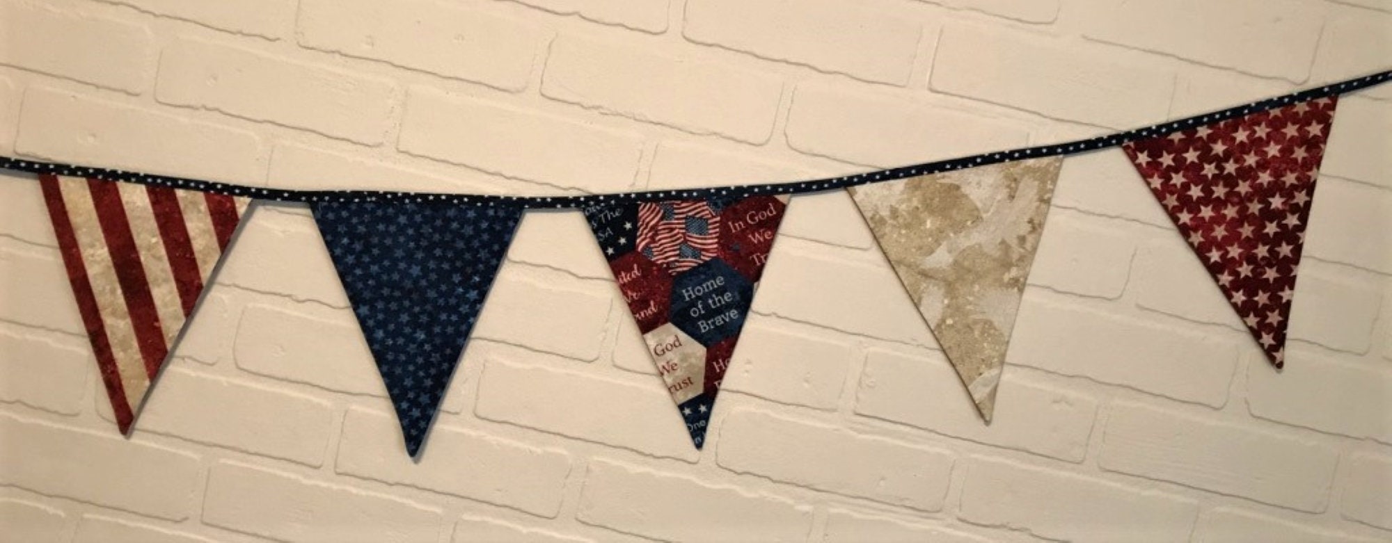 USA Patriotic Bunting Flag Fabric Banner Pennant Flags, Fourth of July ...