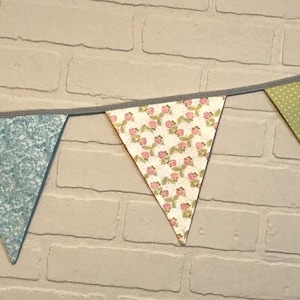 Floral Fabric Bunting: Handmade Fabric Pennant Flag Banner - Etsy