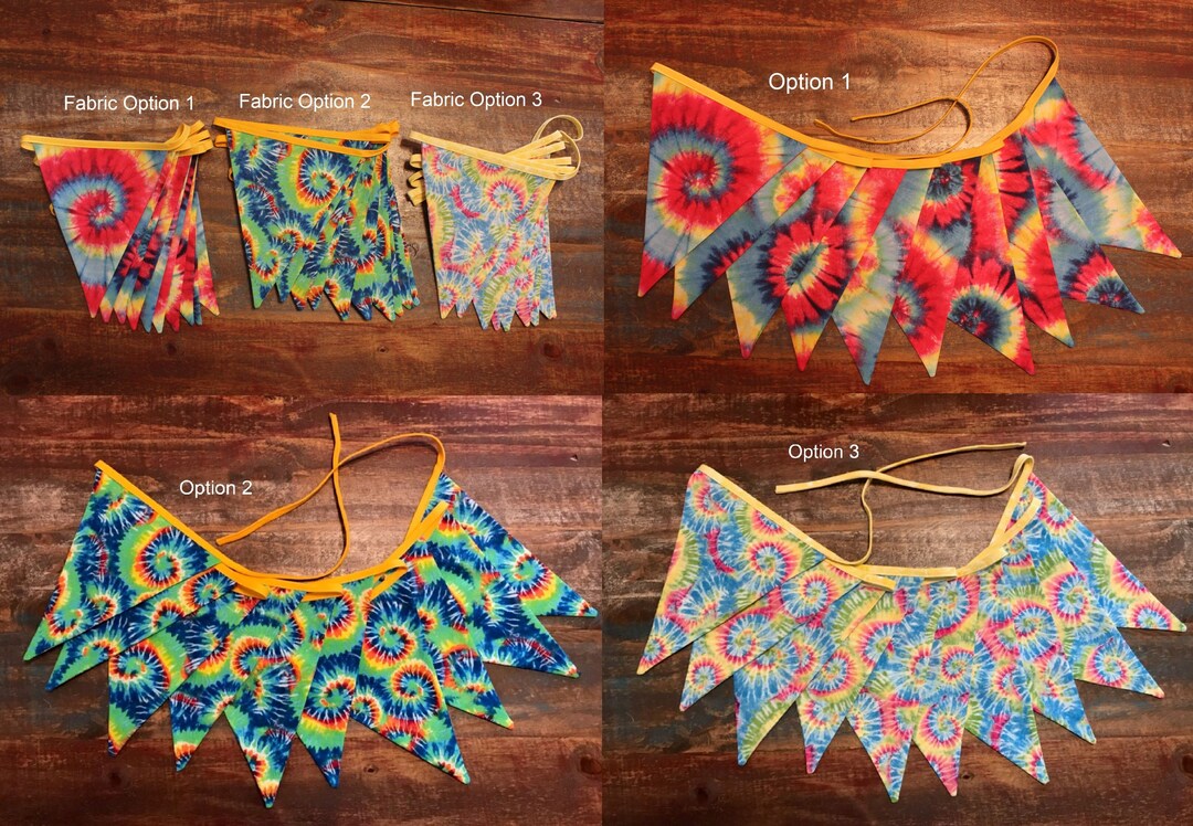 Tie Dye Bunting Flags Banner, Tie Dye Pennant Flag Banner - Etsy