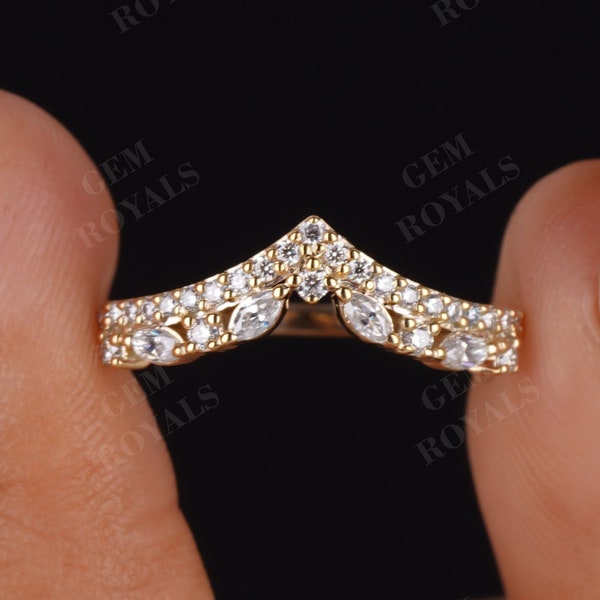 Pave Marquise Wedding Band - Etsy