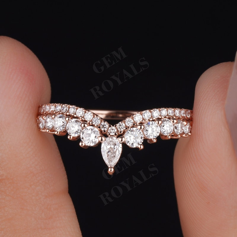 Chevron Wedding Band - Etsy