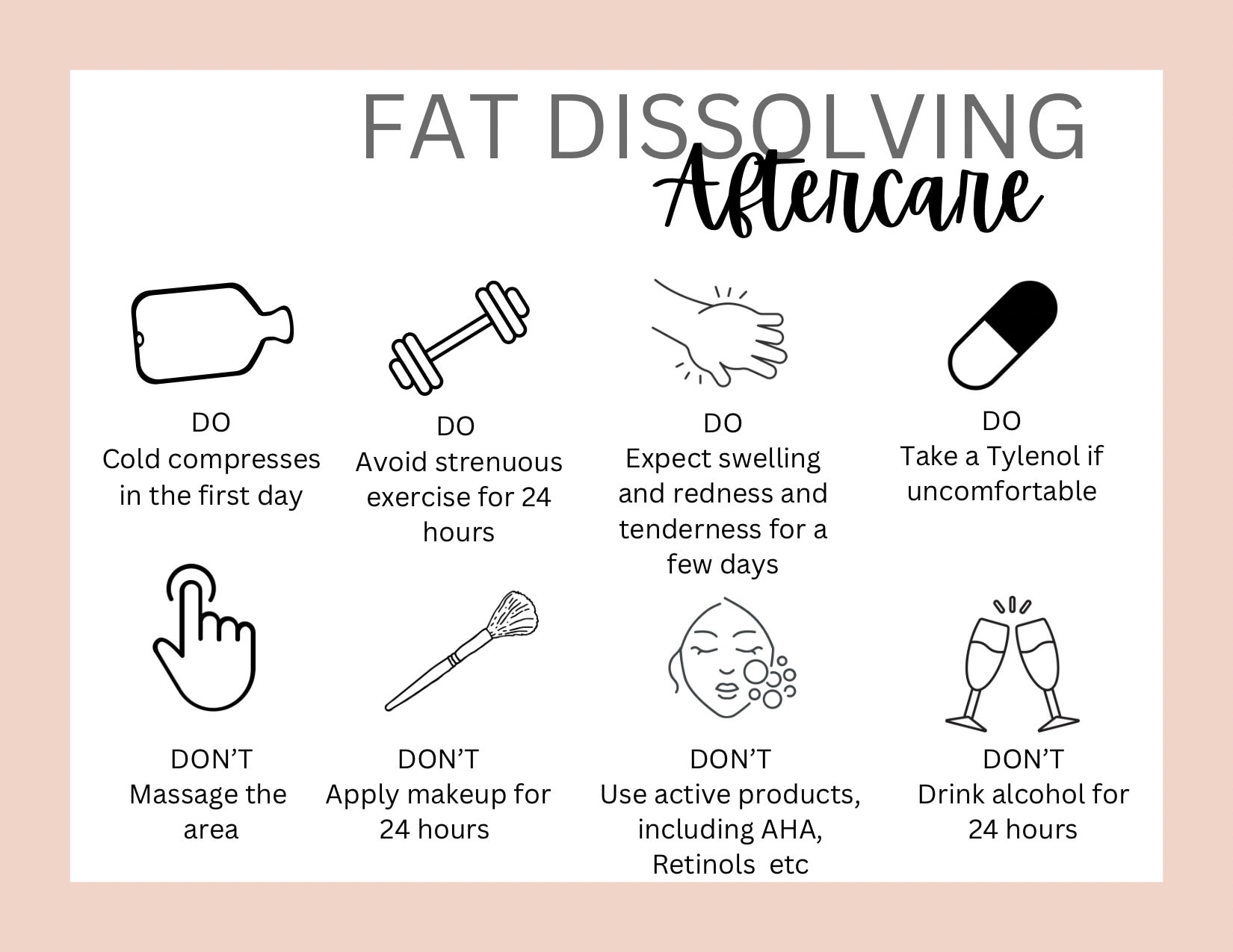 PRINTABLE Fat Dissolving Aftercare Card - Etsy