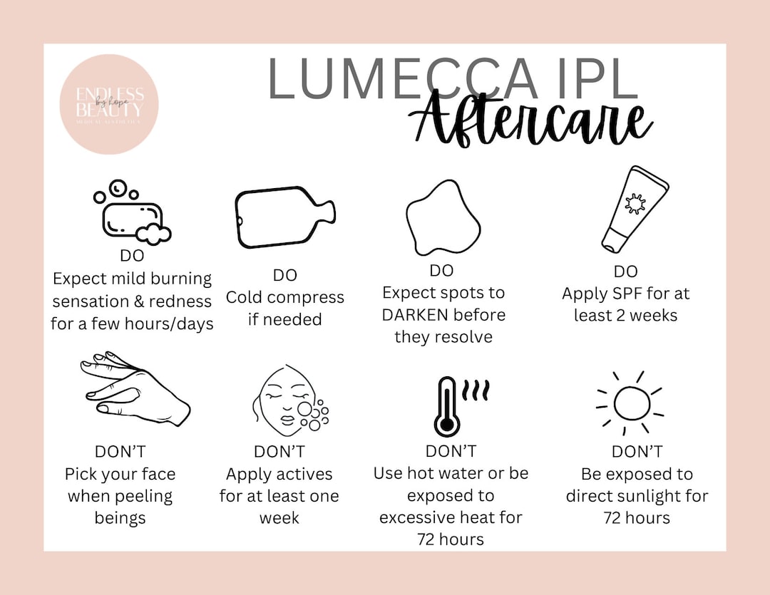 IPL Aftercare Card LUMECCA PRINTABLE - Etsy