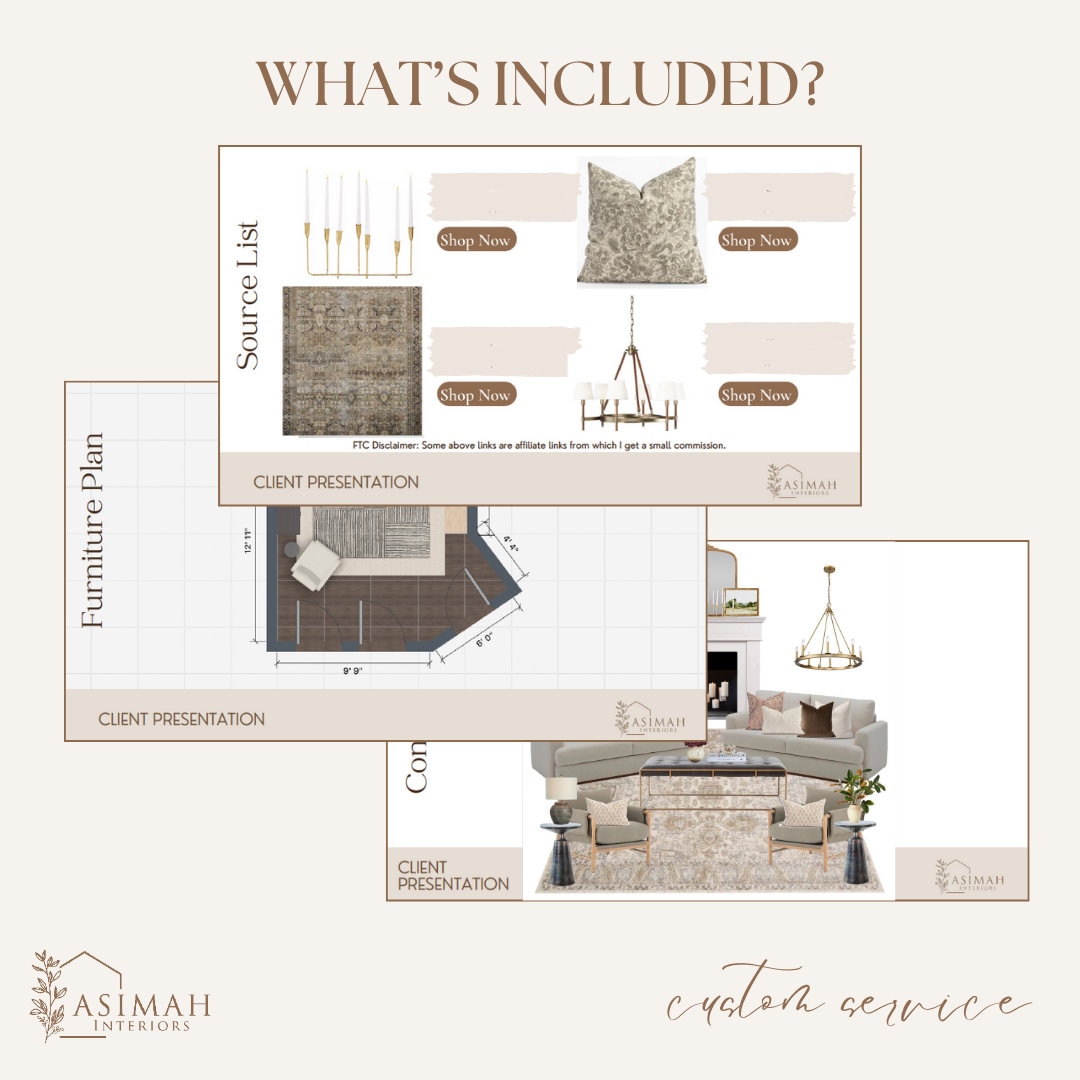 Interior Design Mood Board Template: E-decor Service (PDF File) - Etsy