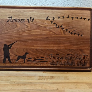 Personalized Cutting Board Engraved With Duck Hunting Scene Customize ...