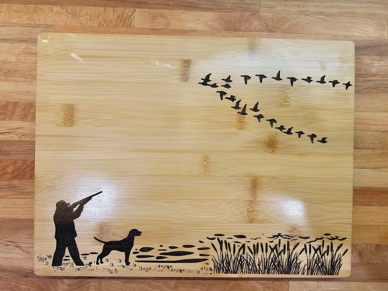 Cutting Board Engraved With Duck Hunting Scene Customize Cutting ...