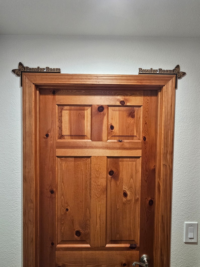 Powder Room Door Topper Over the Door Frame Sign - for Airbnb VRBO ...